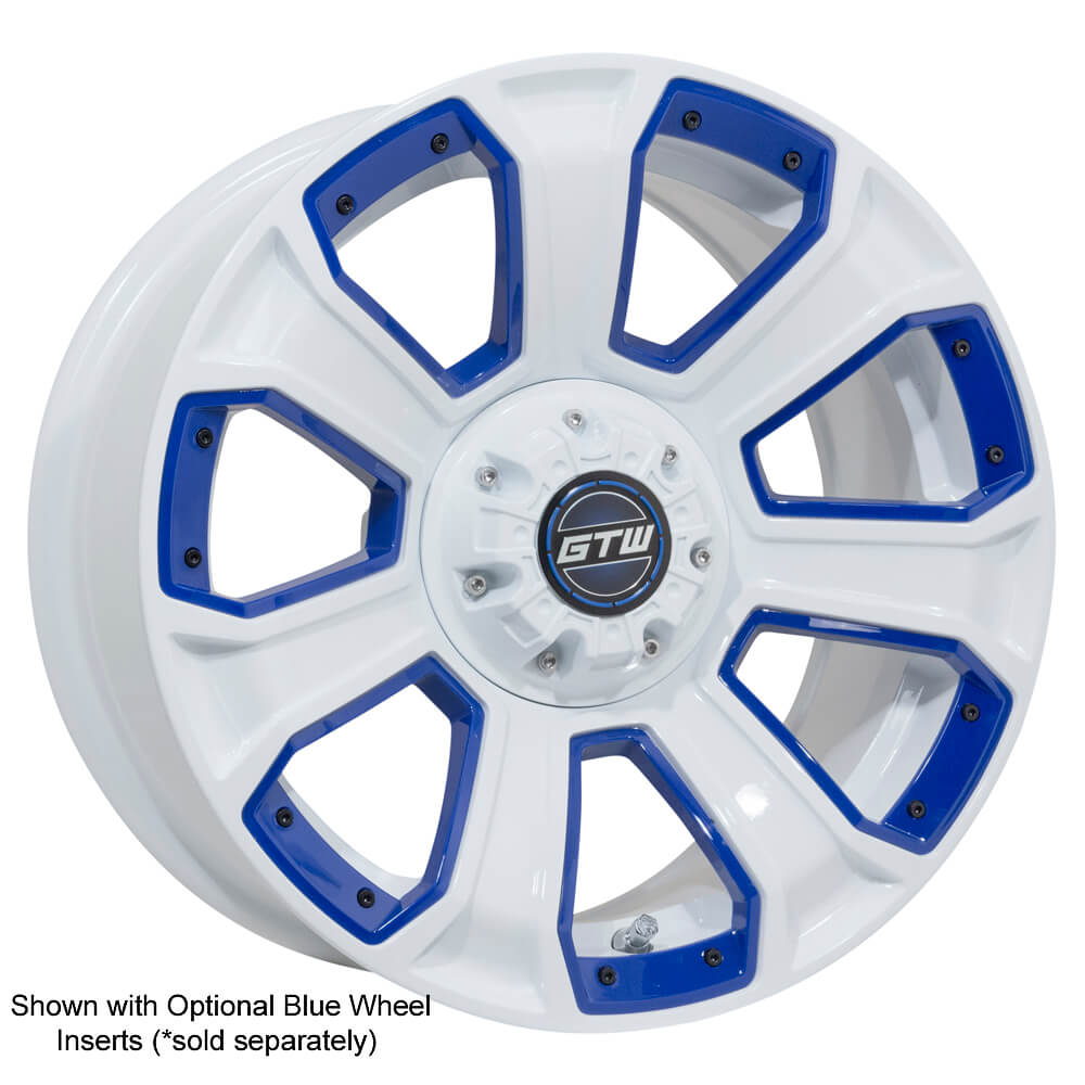14 inch GTW Nemesis White Wheel with Optional Color Inserts (3:4 Offset)