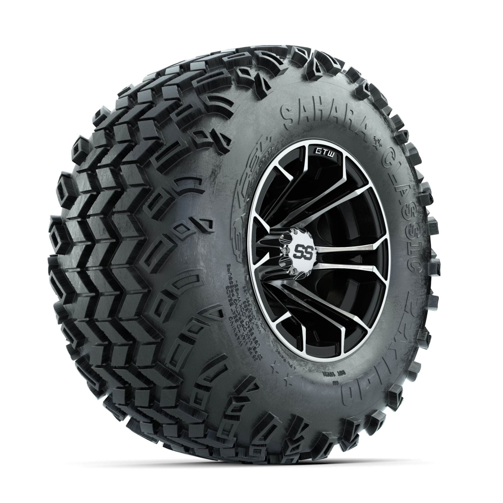GTW Spyder Machined/Black 10 in Wheels with 22x11-10 Sahara Classic All ...