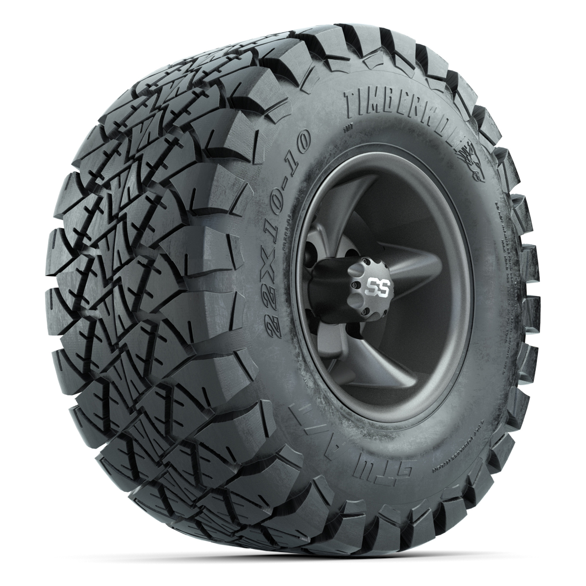 GTW® Godfather Matte Gray 10 in Wheels with 22x10-10 Timberwolf All ...