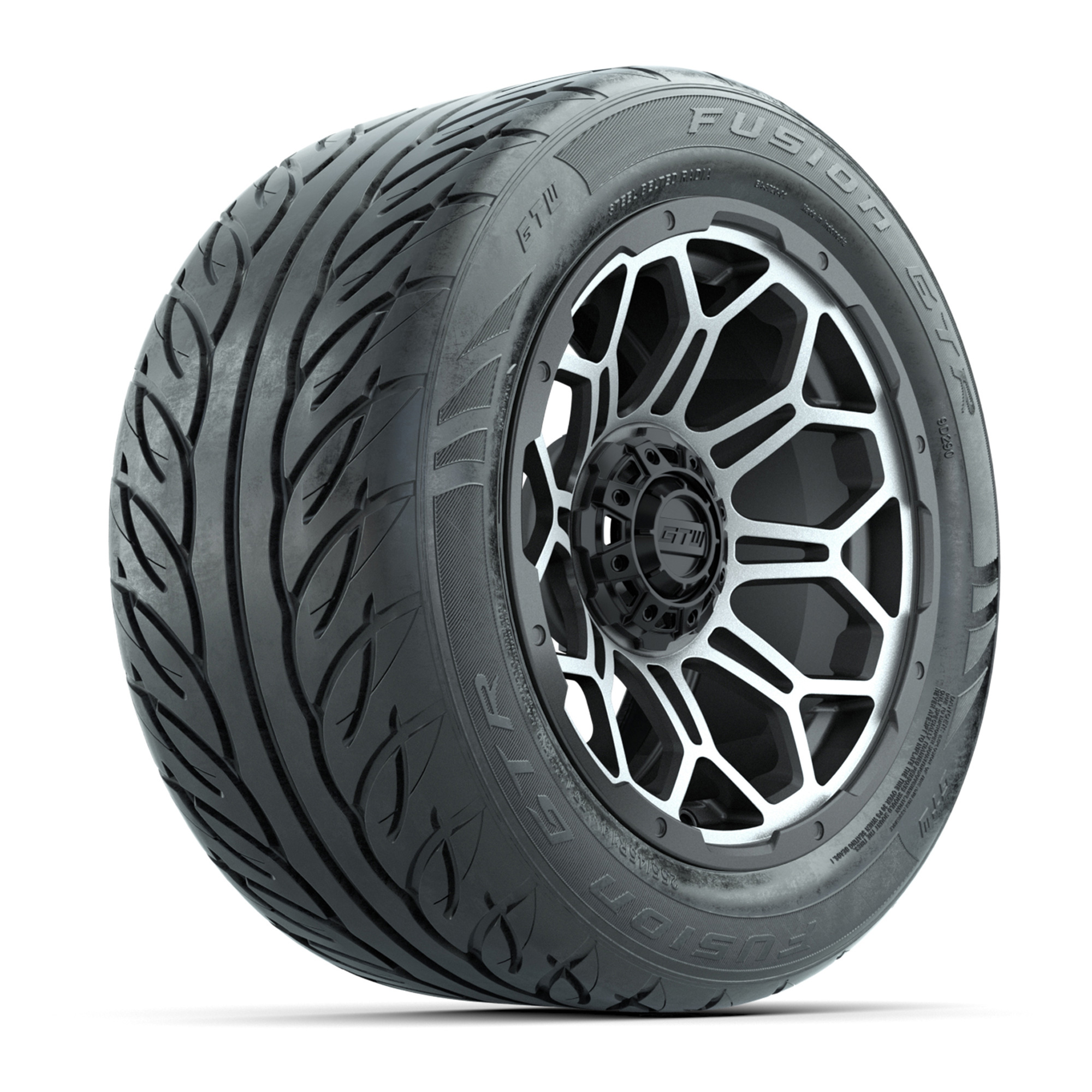 GTW® Bravo Matte Gray/Machined 14 in Wheels with 255/45-R14 Fusion GTR ...