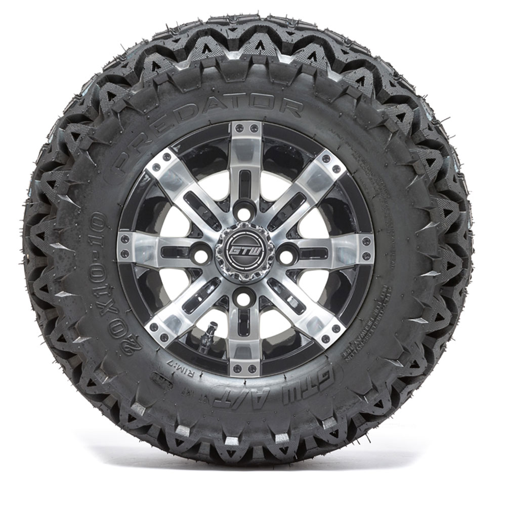 GTW® Tempest Machined/Black 10 in Wheels with 20 in Predator All ...