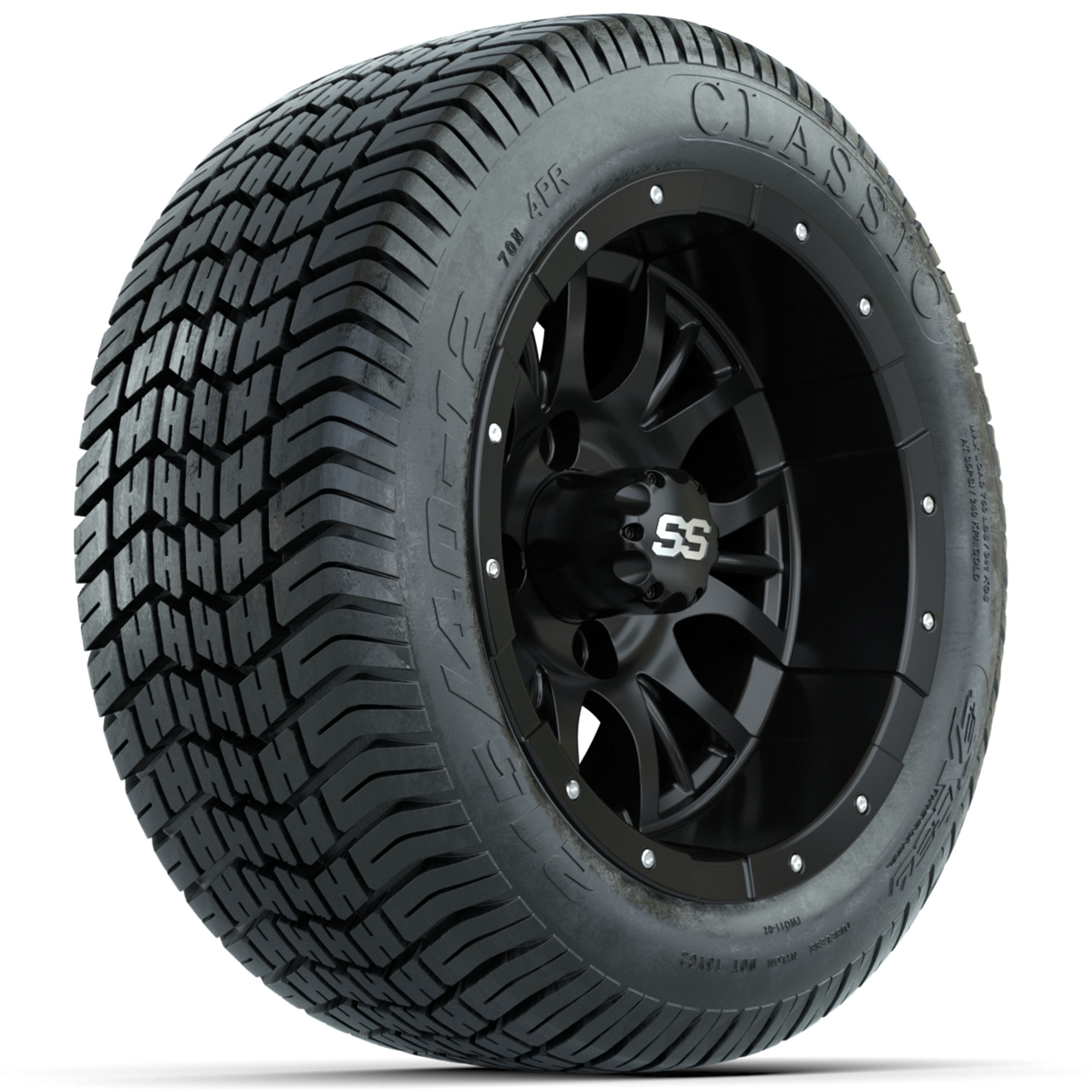 GTW Matte Black Diesel 12 in Wheels with 215/40-12 Excel Classic Street ...