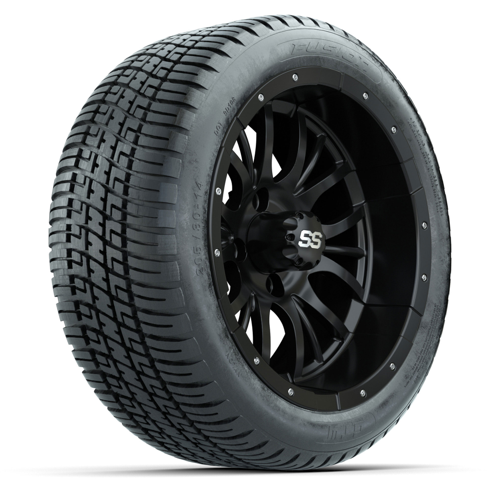 GTW Matte Black Diesel 14 in Wheels with 205/30-14 Fusion Street Tires ...