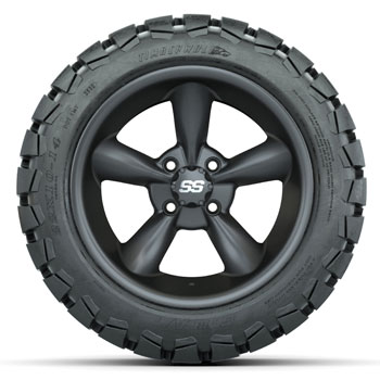GTW Matte Gray Godfather 14 in Wheels with 22x10-14 Timberwolf All ...