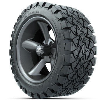 GTW Matte Gray Godfather 14 in Wheels with 22x10-14 Timberwolf All ...