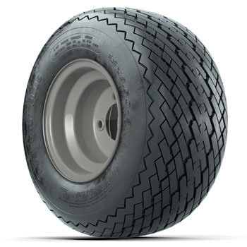 Gray Steel 8 in Wheels with 18 in Golf Pro Plus Sawtooth Tires - Set of 4