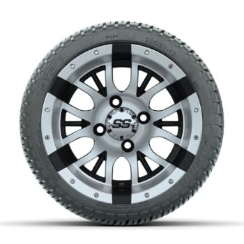 GTW Diesel Machined/Black 12 in Wheels with 205/30-12 Fusion Street Tires – Set of 4