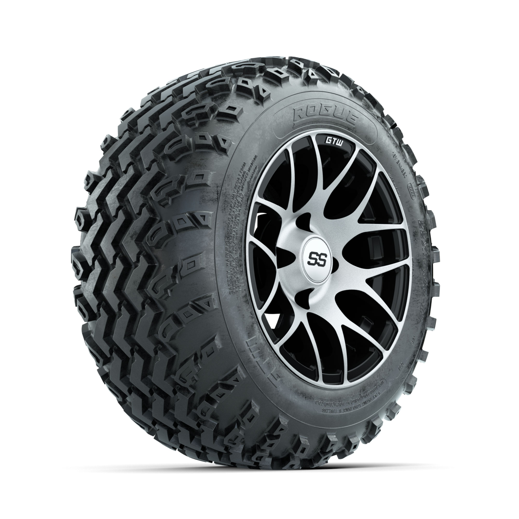 GTW Pursuit Machined/Black 12 in Wheels with 22x11.00-12 Rogue All ...