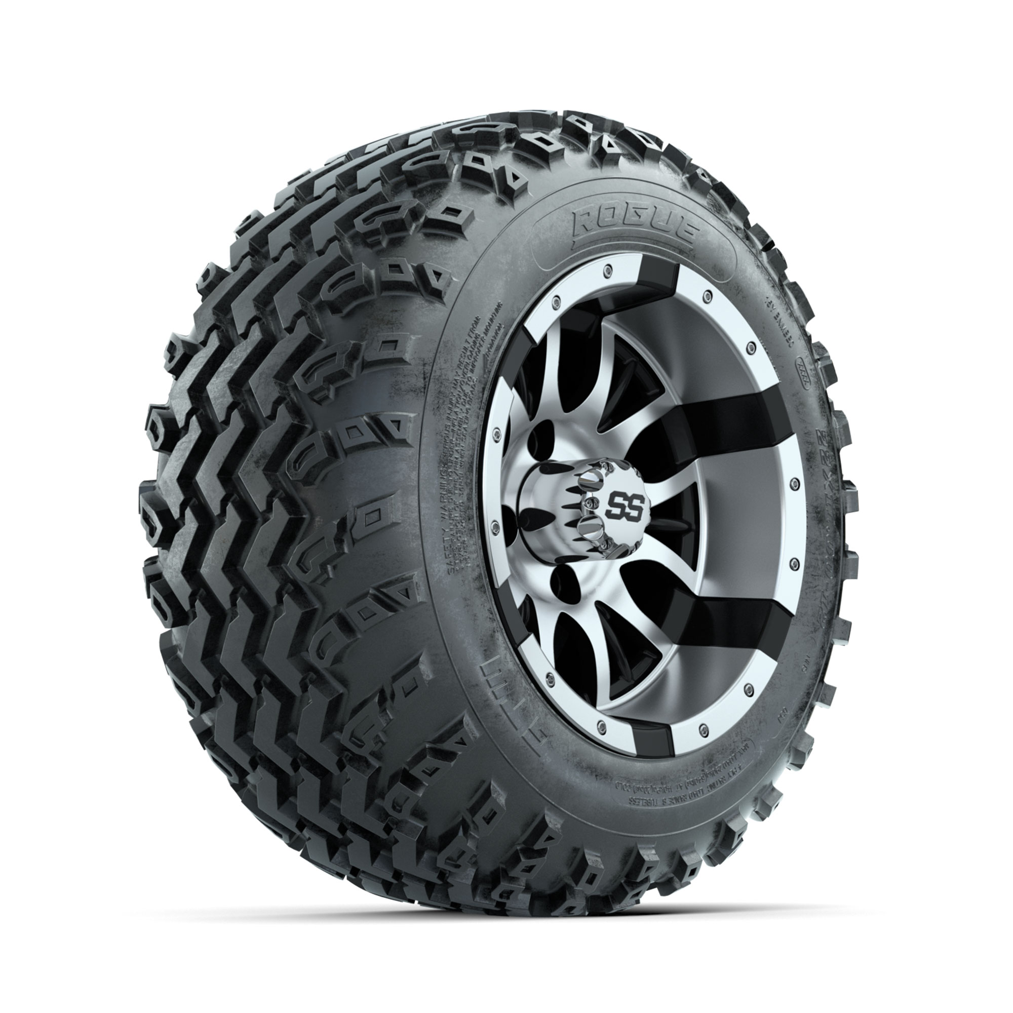 GTW Diesel Machined/Black 12 in Wheels with 22x11.00-12 Rogue All ...