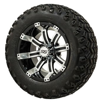 Set of (4) 12 inch GTW Golf Cart Wheels All-Terrain Tires ...